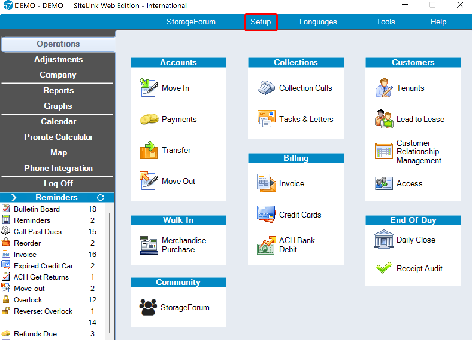 Program defaults – SiteLink by Storable Help Center